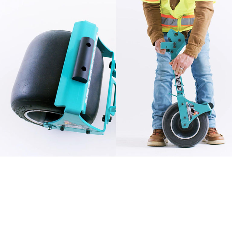Dragster Dolly – Power Trowel Wheel Attachment for Easy Transport