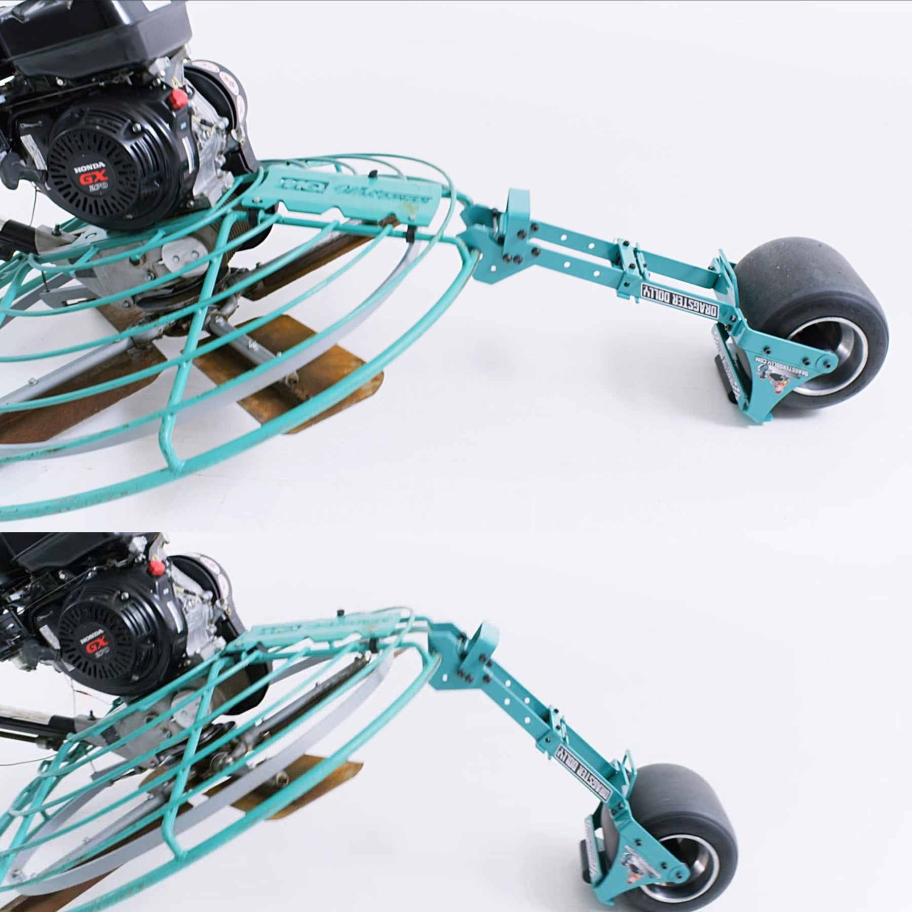 Dragster Dolly – Power Trowel Wheel Attachment for Easy Transport